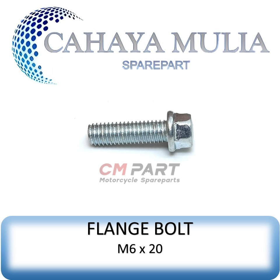 Jual Baut Flange Bolt M6 6x20 Baut Blok Mesin CVT M6x20 Kunci 8 | Shopee Indonesia