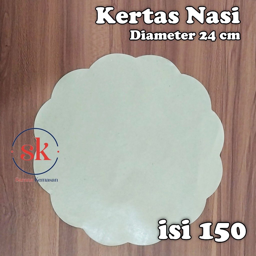 Jual (150) Kertas Nasi Bunga Kertas Nasi Bulat Coklat Alas Piring ...