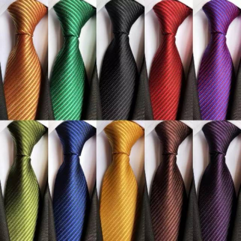 Jual Dasi Panjang Pria 3 Inch Motif Salur Polos | Shopee Indonesia