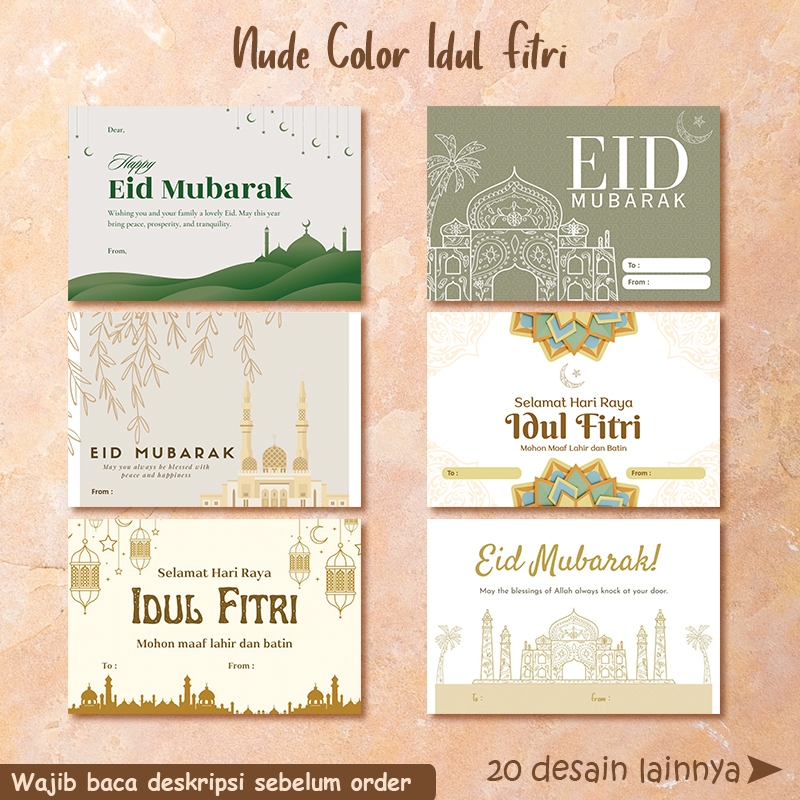 Jual KARTU/STIKER/HANGTAG UCAPAN LEBARAN IDUL FITRI NUDE COLOR VERSION ...