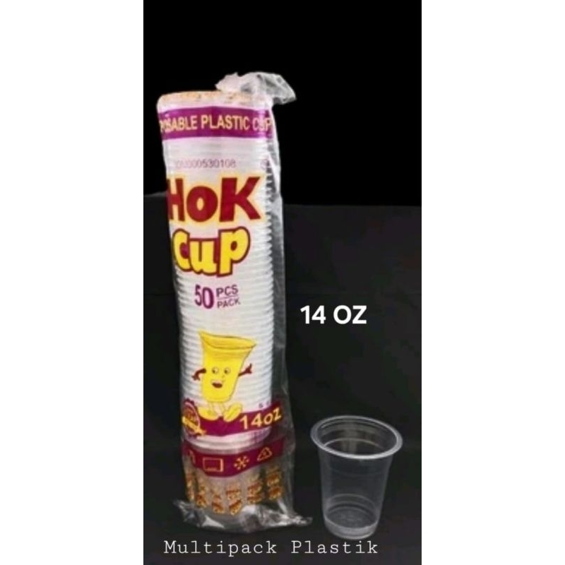 Jual PLASTIK CUP/ GELAS PP 10 OZ / 12 OZ/ 14 OZ TANPA TUTUP HOK CUP ISI ...