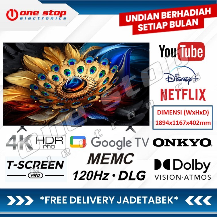 Jual TCL 85C655 QLED PRO 4K UHD Smart Google TV w/ ONKYO 2.1CH 85 Inch ...