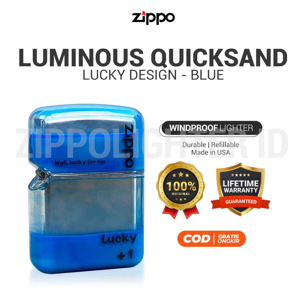 Jual Korek Api Zippo Original Luminous Quicksand Lucky Design | Shopee ...