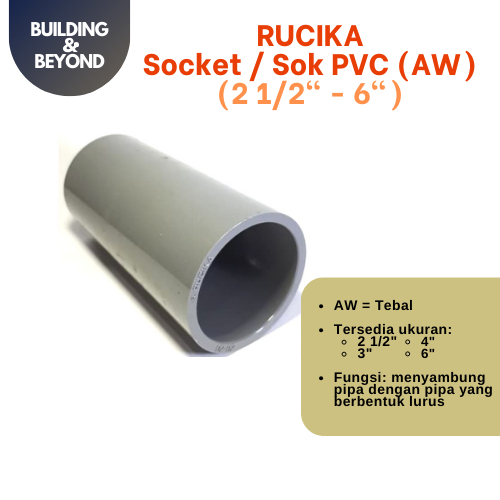 Jual SOCKET / SOCK PVC RUCIKA 2 1/2" - 6" inch AW (TEBAL) | Shopee ...
