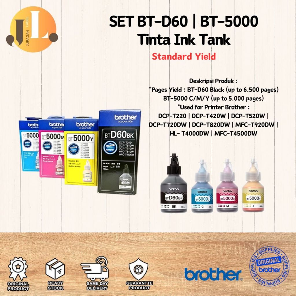 Jual Tinta BROTHER BT-D60 BK BT-5000 CMY (Per Pcs) Satuan Original BTD60 BT5000 | Shopee Indonesia