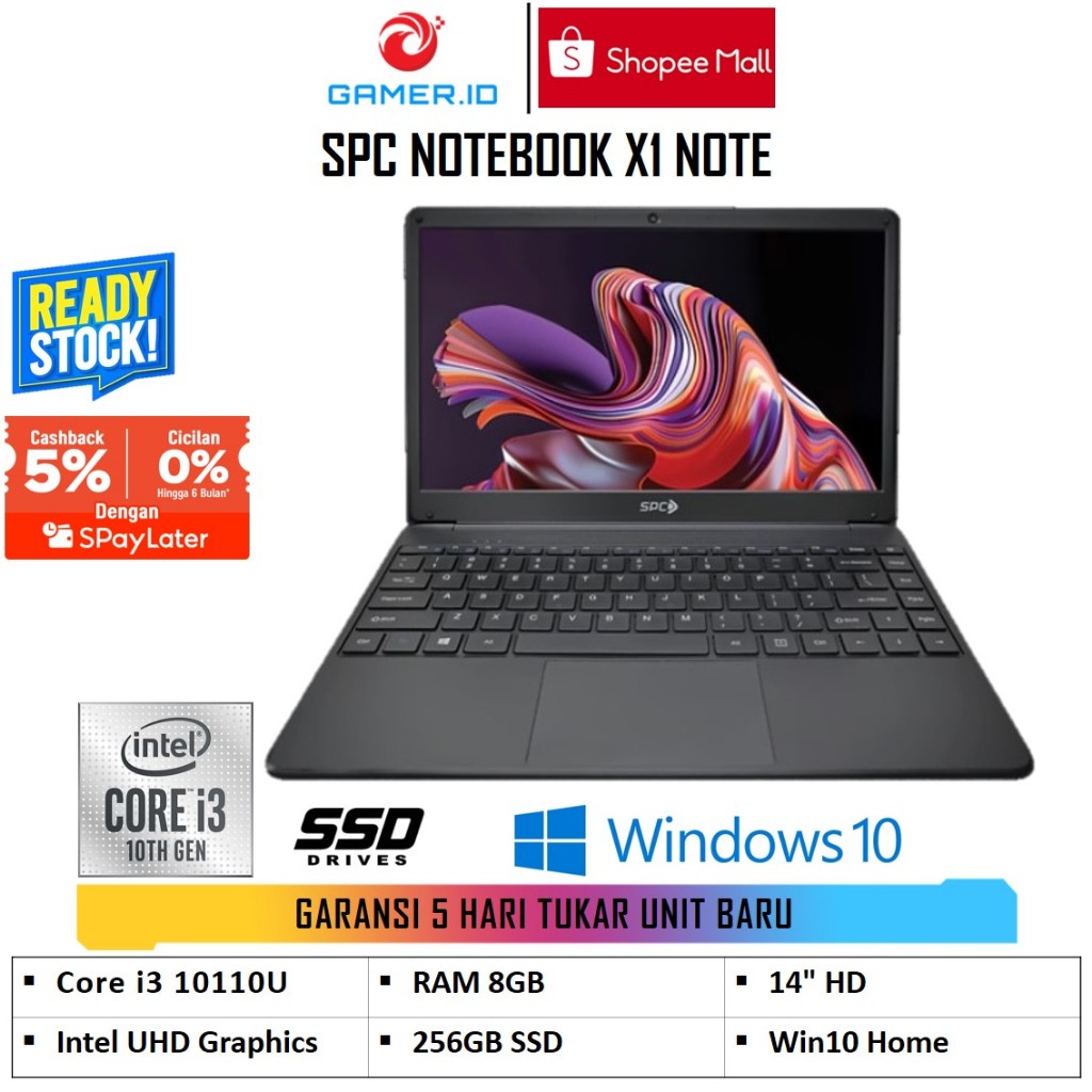 Jual SPC NOTEBOOK X1 NOTE i3 10110U 8GB 256GB SSD Win10 14" HD BLACK ...