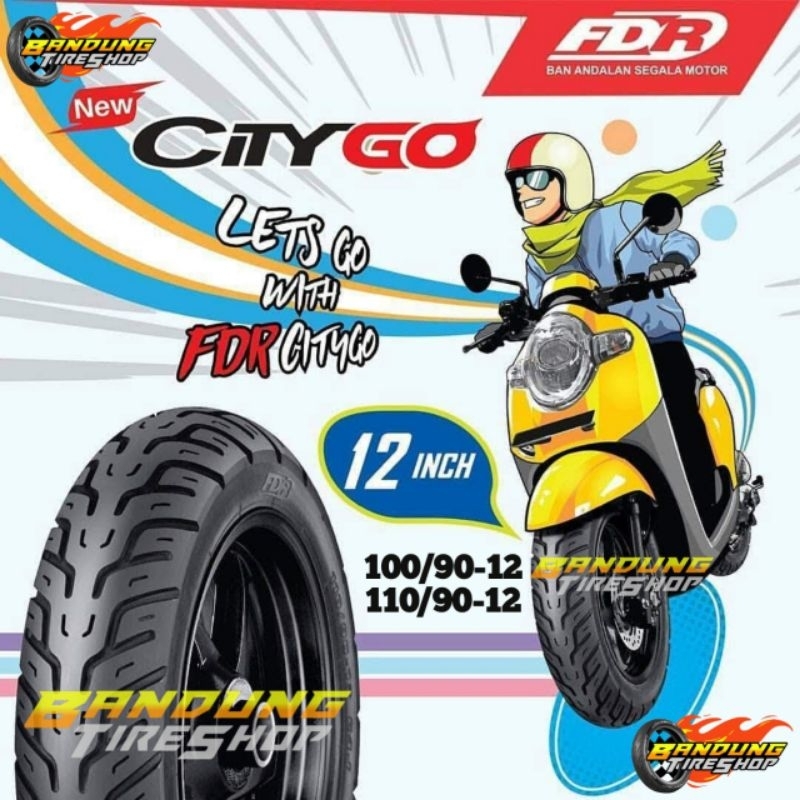Jual FDR CITY GO (100/90-12) (110/90-12) TUBELESS DEPAN BELAKANG ...