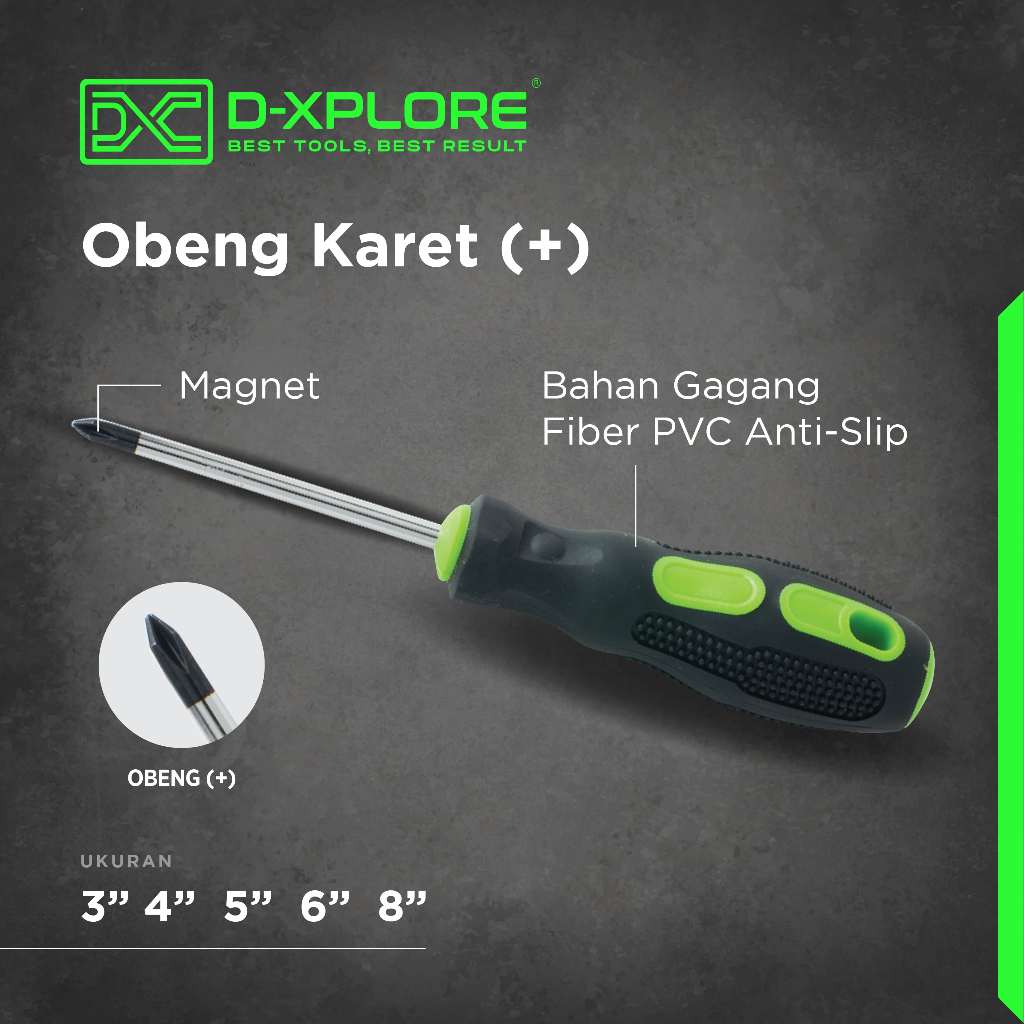 Jual OBENG KARET 5 INCH / SCREWDRIVER OBENG PLUS MINUS / ALAT PERKAKAS ...