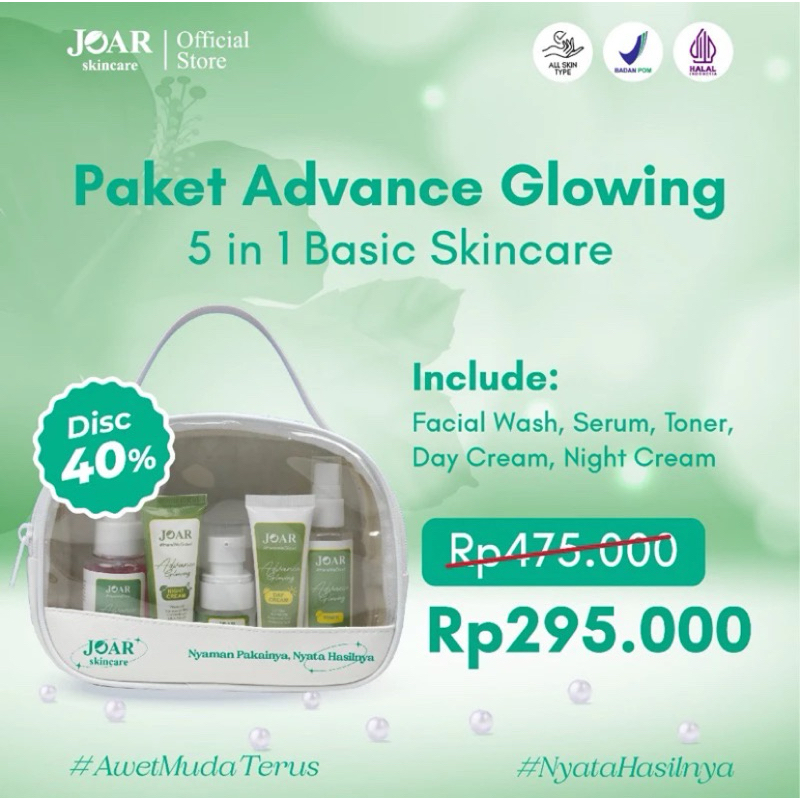 Jual JOAR Advance Glowing Serum + Pouch by Joar skincare (Facial wash ...