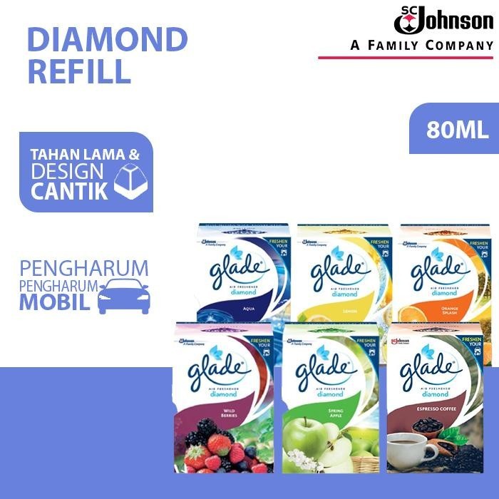 Jual Glade Diamond Air Freshener Pewangi Mobil Refill 80 ml | Shopee ...