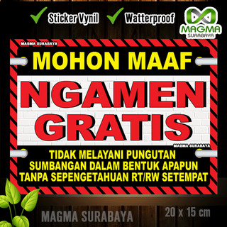 Jual Stiker NGAMEN GRATIS - tidak melayani pungutan sumbangan | Shopee ...