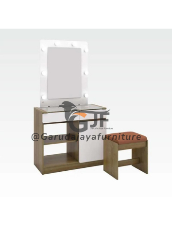 Jual MEJA RIAS 2 MODEL PILIHAN + LAMPU + PUFF TEMPAT DUDUK / VANITY MIRROR TERBARU | Shopee ...