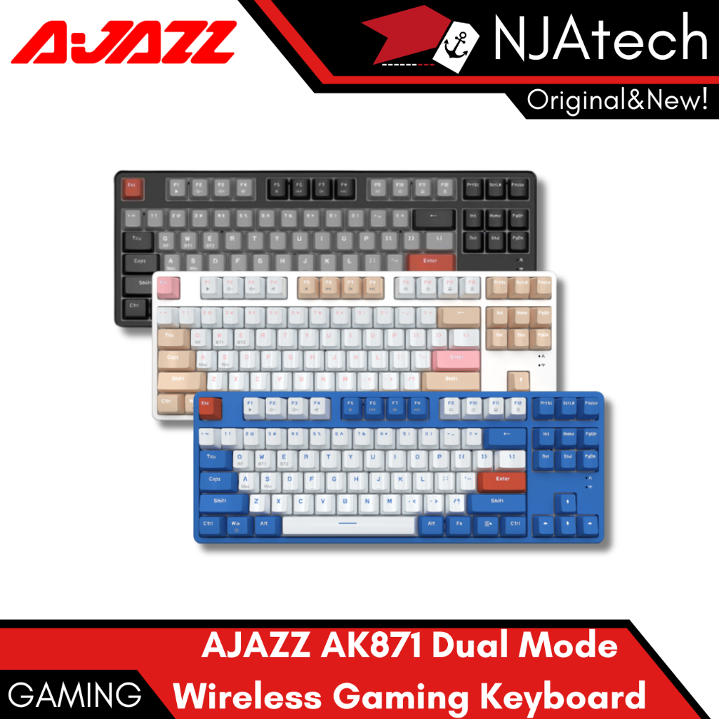 Jual Ajazz AK871 Wireless Dual Mode Mechanical Gaming Keyboard ak871 ...