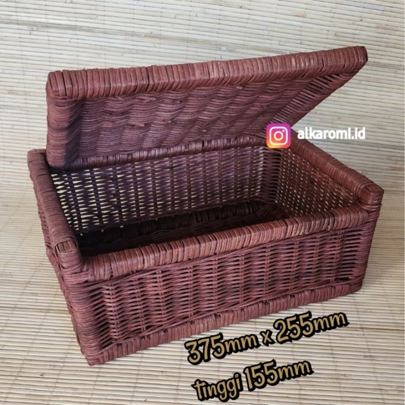 Jual keranjang koleksi hampers / Rotan Kotak tutup / rotan hidden ...
