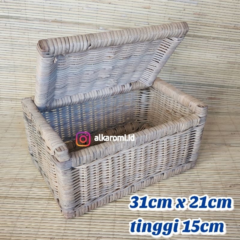Jual keranjang koleksi hampers / Rotan Kotak tutup / rotan hidden ...