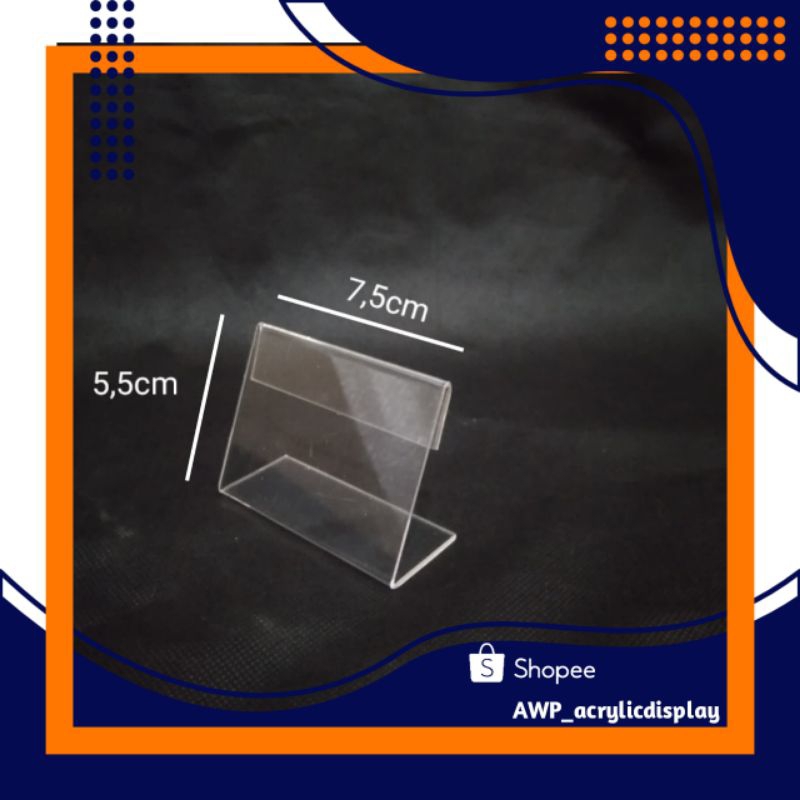 Jual Akrilik tent card / price tag /label harga / label produk 7,5x5,5 ...