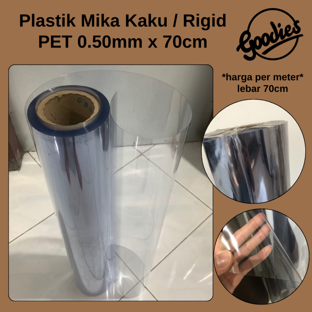 Jual Plastik Mika Kaku Tebal PET 0.50mm x 70cm Tebal Pengganti Kaca / Mika Rigid Meteran untuk ...