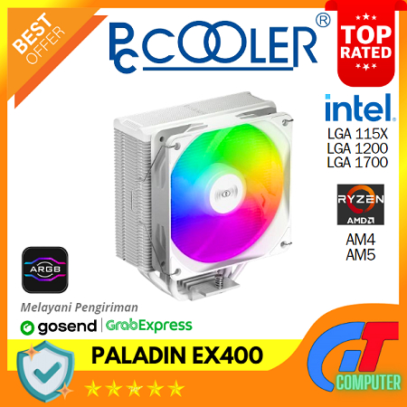 Jual CPU Cooler PCCooler PALADIN EX400 ARGB White 4 Heatpipes | Shopee ...