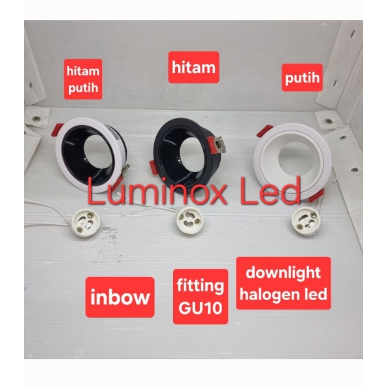 Jual kap halogen led gu10 kaki stater / downlight spotlight plafon GU10 ...