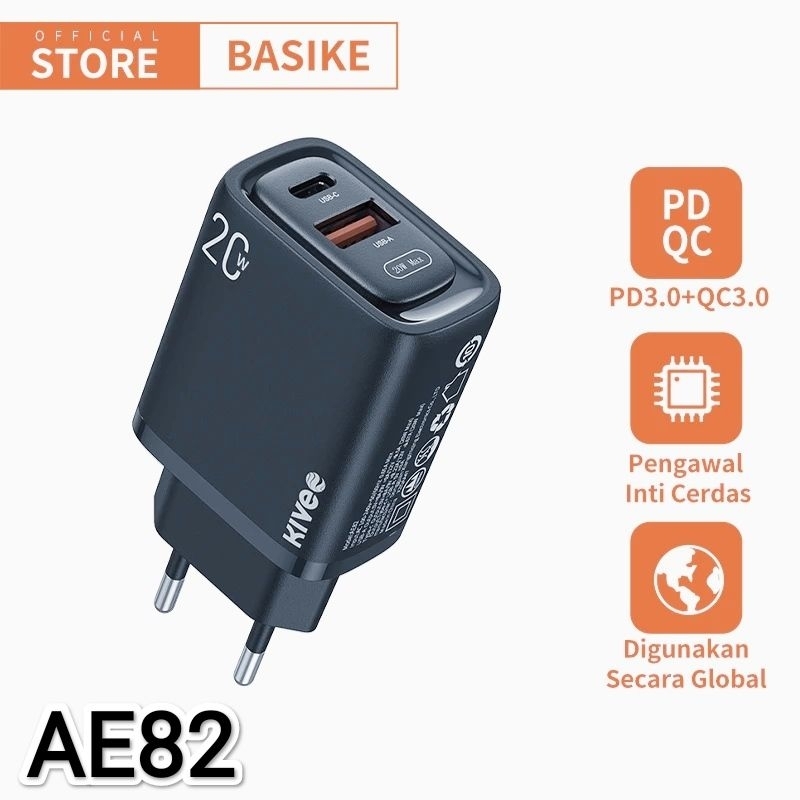Jual Kepala Batok Charger Adaptor Basike x Kivee Fast Charging 20WATT ...