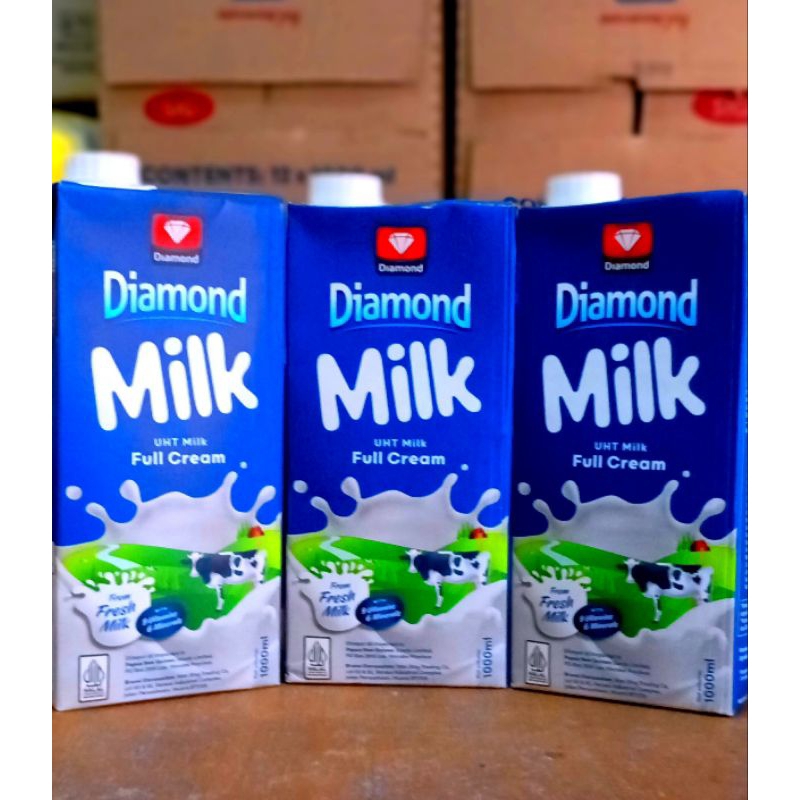 Jual Diamond Milk UHT 1L Full Cream, Coklat, Low Faat | Shopee Indonesia