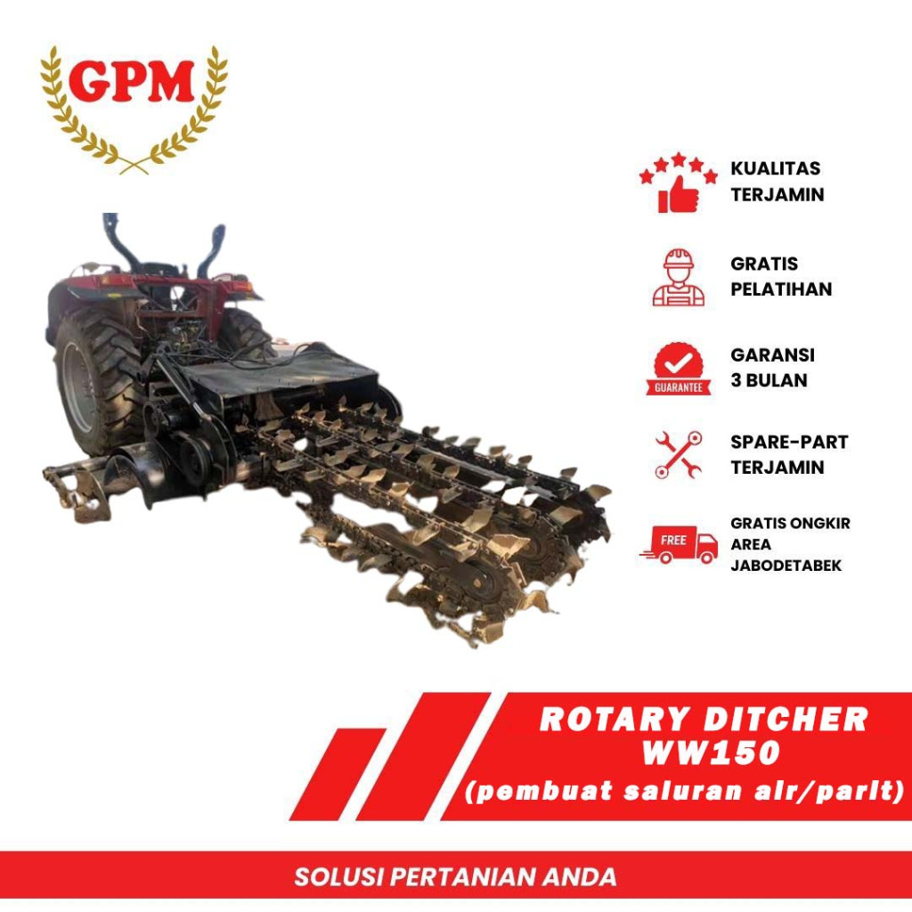 Jual Implemen traktor roda 4 empat crawler rotary ditcher pembuat ...