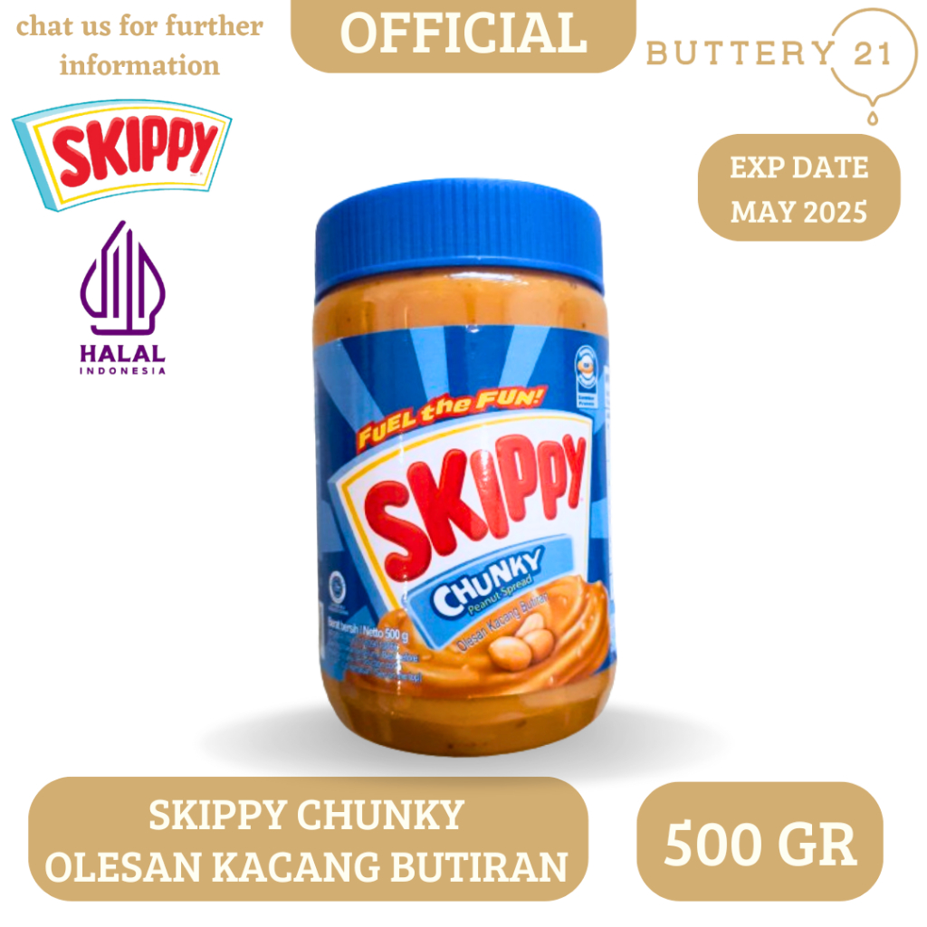 Jual SKIPPY CHUNKY PEANUT SPREAD 500 GR/SKIPPY OLESAN KACANG BUTIRAN ...