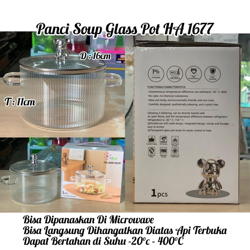 Jual HA - PANCI SOUP REBUS GLASS POT HA‐1684 | BISA MASUK MICROWAVE ...