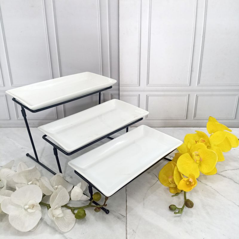 Jual Piring kue keramik tingkat 3 HOMELINE | Shopee Indonesia