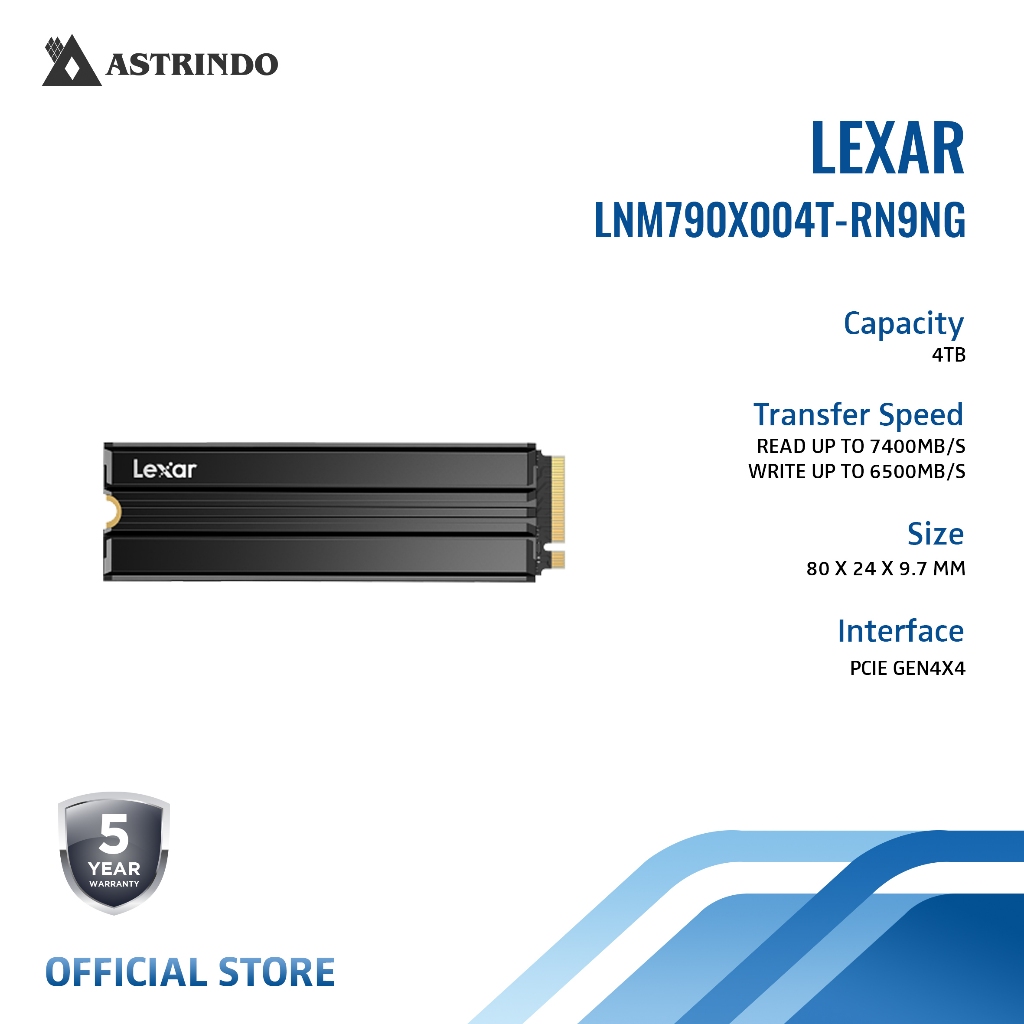 Jual Lexar SSD Internal NM790 With Heatsink M.2 2280 PCIe Gen 4×4 NVMe ...