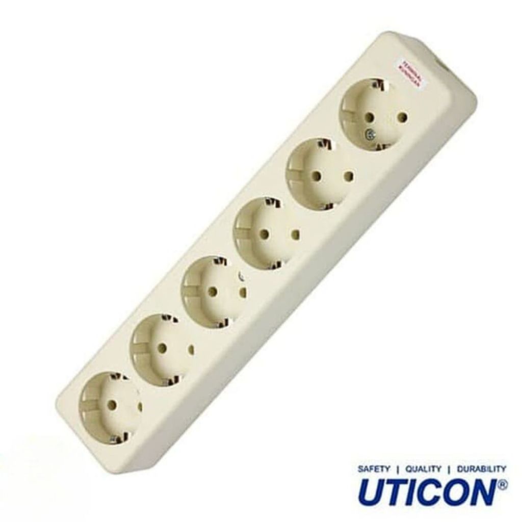 Jual Colokan Listrik Uticon Stop Kontak Arde 3/6 Lubang Terminal Kuningan | Shopee Indonesia