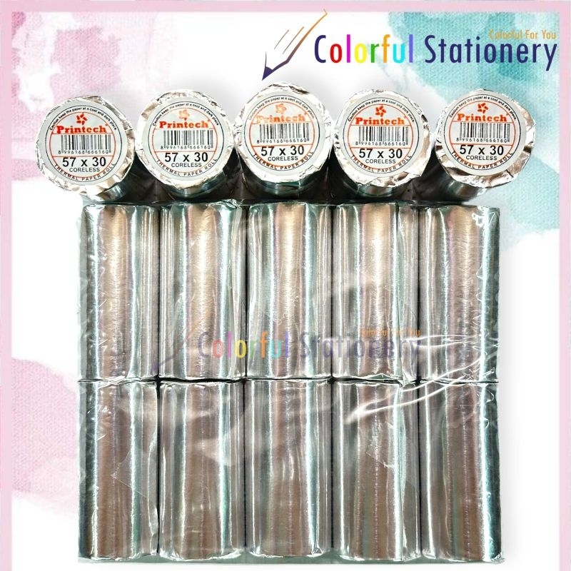 Jual Thermal Paper Printech 57 x 30 (Pack) | Shopee Indonesia