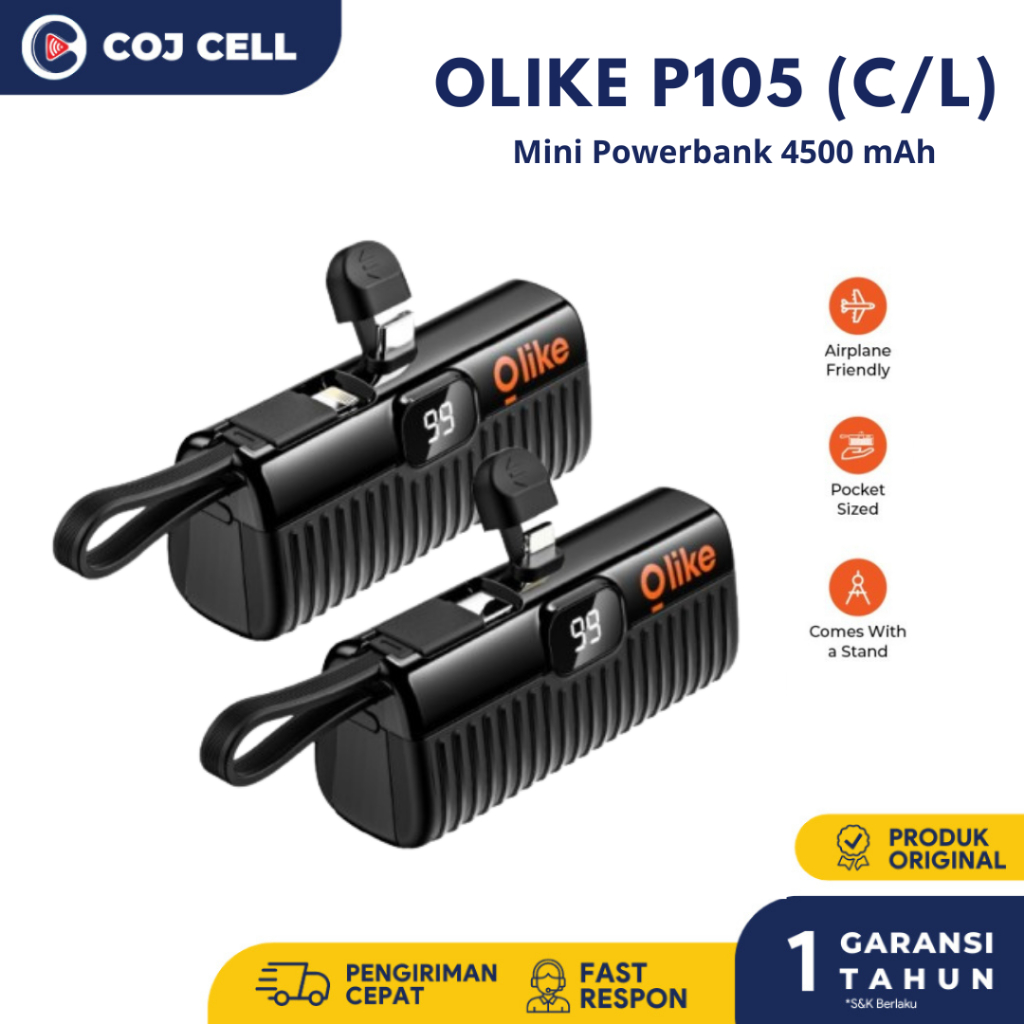 Jual OLIKE P105 Mini Powerbank 4500mAH Dual Charging Port USB-C TypeC ...