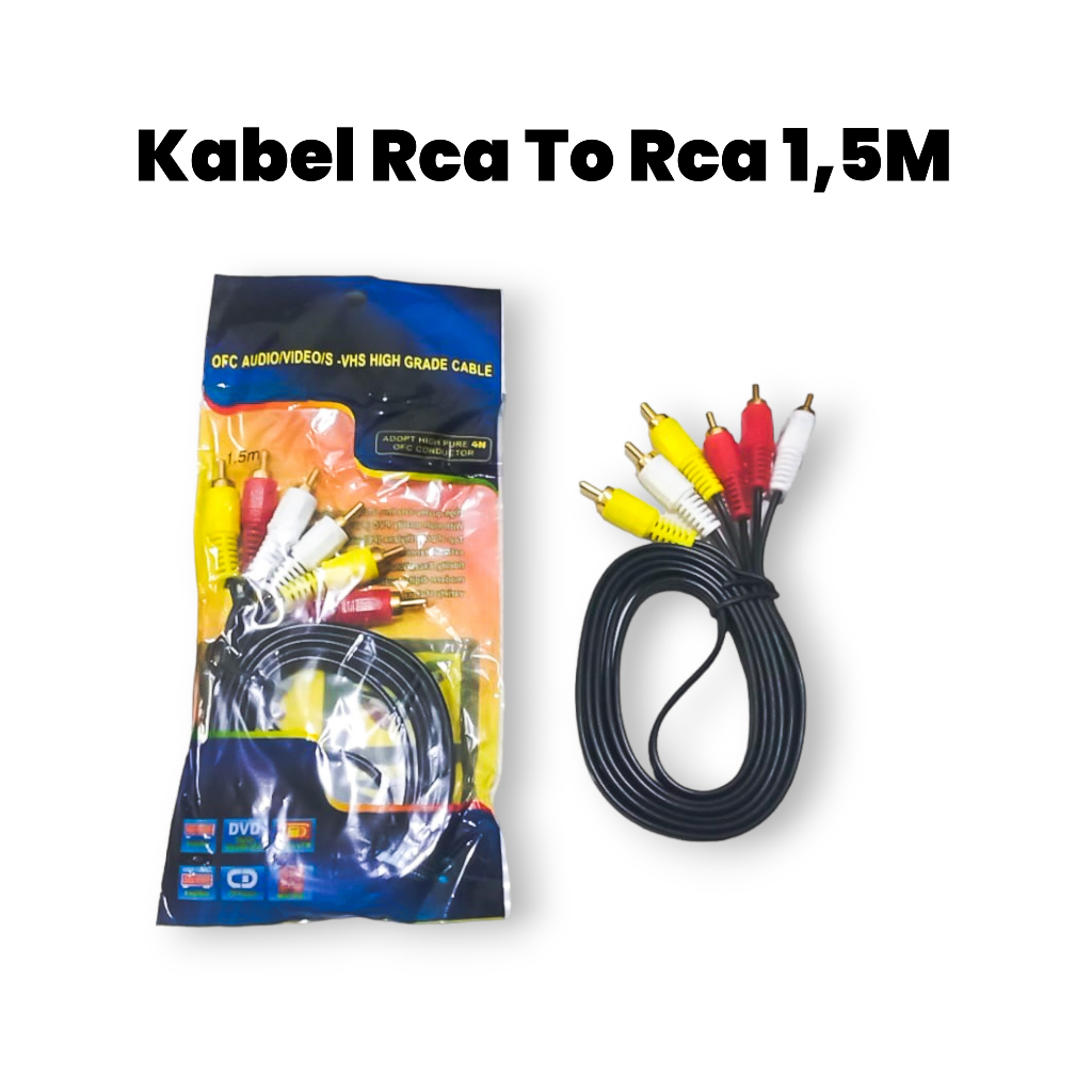Jual kabel Rca to Rca 1.5mt | Shopee Indonesia