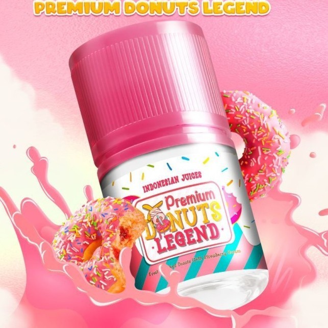 Jual LIQUID PREMIUM DONUTS LEGENDS STRAWBERRY 60ML | Shopee Indonesia