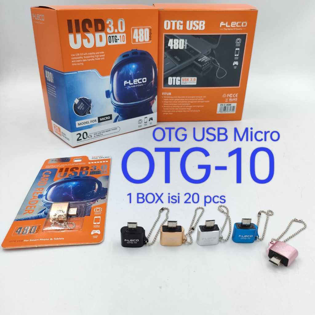 Jual FLECO OTG-01 Metal Micro V8 High Speed USB Micro to USB 3.0 Flash ...