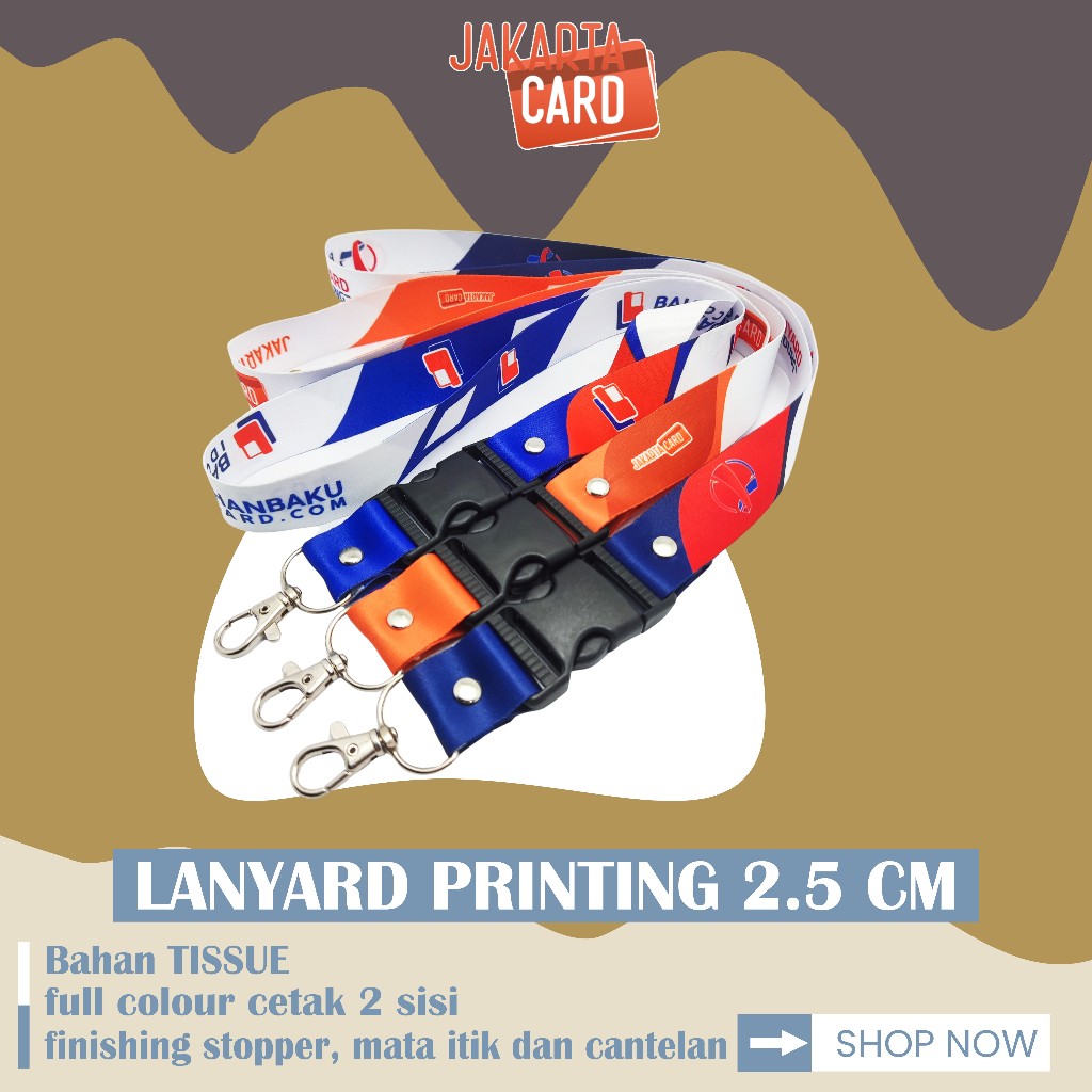 Jual Tali idcard lanyard custom desain elegant tali lanyard 2,5cm cetak ...