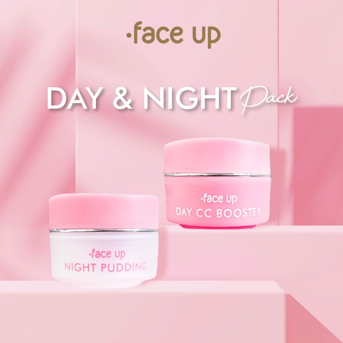 Jual FACE UP Day CC Whitening Booster & Night Pudding DNA Salmon ...