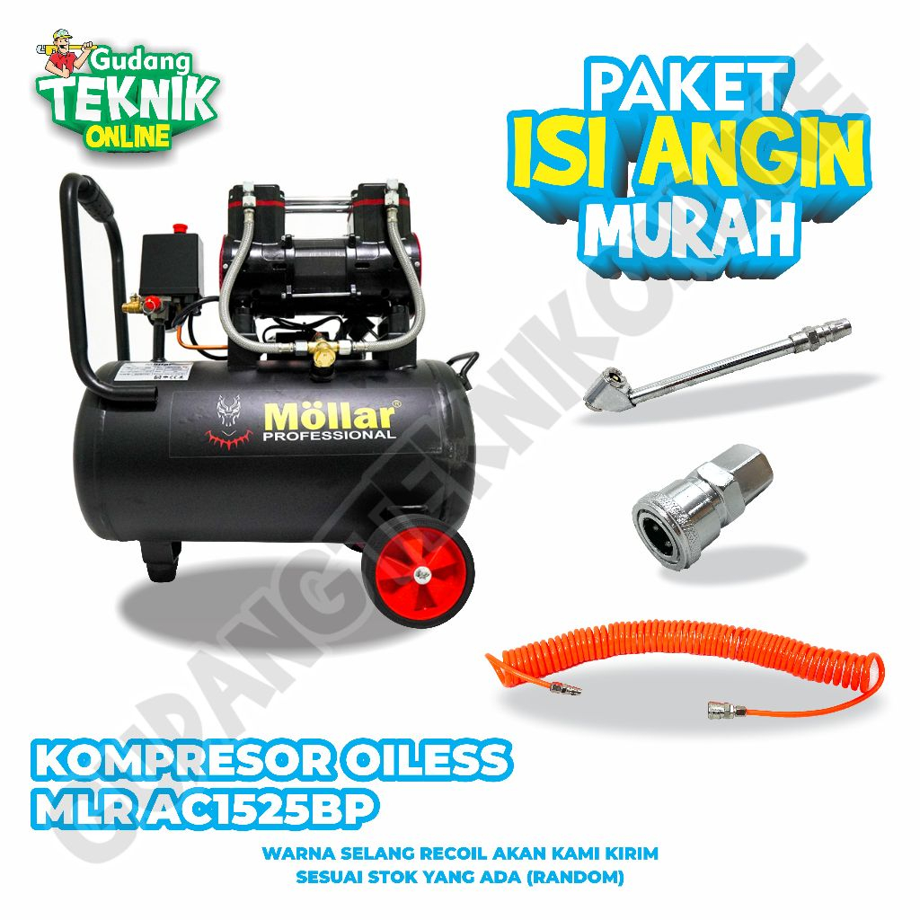 Jual Kompresor Angin 25L MOLLAR MLR-AC1525BPR NEW BLACK PANTHER ...