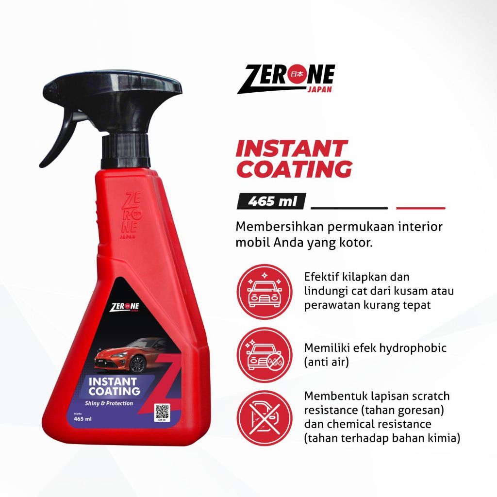 Jual Zerone Japan Instant Coating 465 ml Pengkilap Efek Daun Talas Body ...