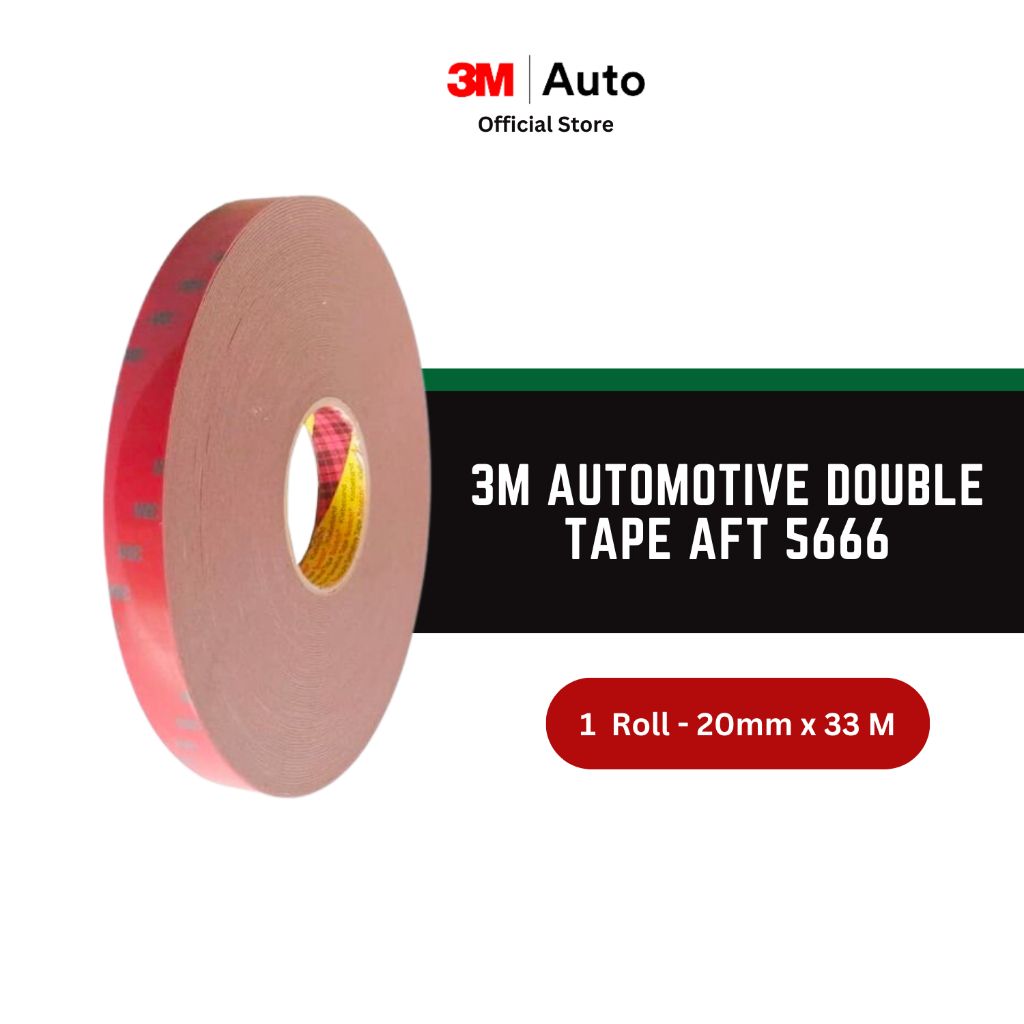 Jual 3M AFT Acrylic Foam Tape 5666 - 1.1 mm - 20 mm x 33 m - Double ...
