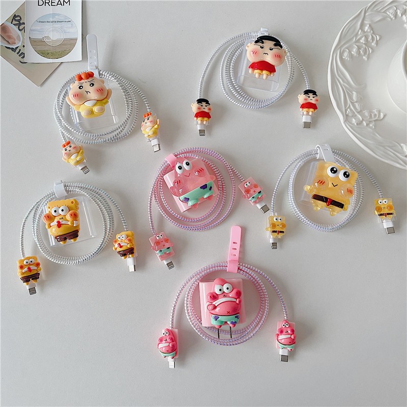 Jual Pelindung Kepala Charger Hp Apple Ios Android Karakter Spongebob ...