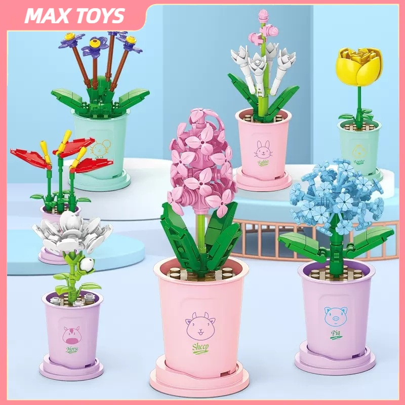 Jual MAX Toy DIY Building Block Toy Bouquet Balok Mainan Bricks Buket ...