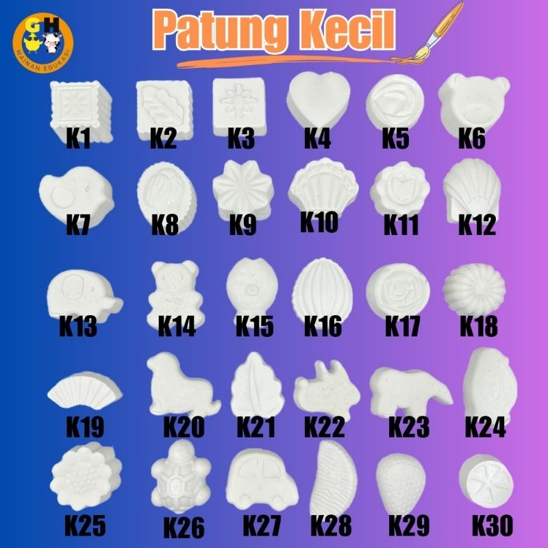 Jual Mainan Edukasi Melukis Patung Lukis KECIL Gipsum Gypsum Cat Warna ...