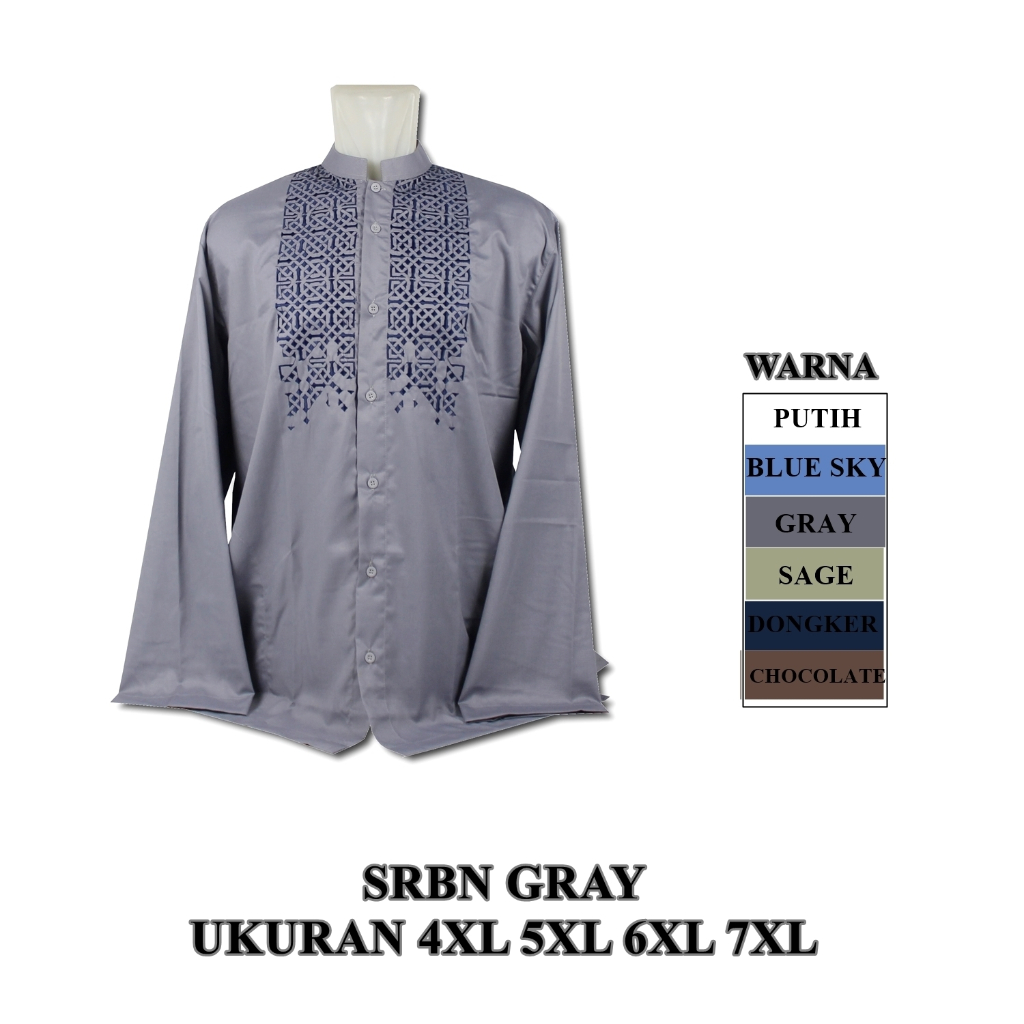 Jual Baju Koko Jumbo Pria Dewasa Bordir Terbaru Big Size Ukuran 4XL 5XL ...