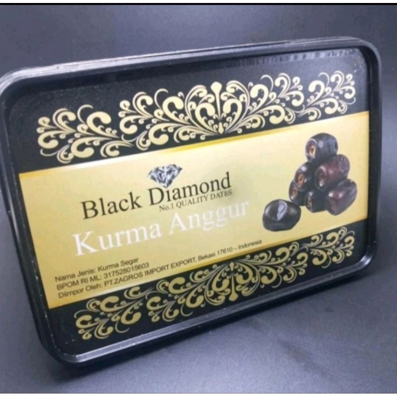 Jual Kurma Anggur Black Diamond Kurma Sultan Fresh 550gram | Shopee ...