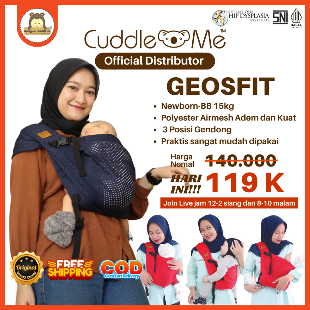 Jual GeosFit Air Cuddleme Gendongan Bayi Instan Cuddle Me Newborn Adjustable Airsling Geosfit ...