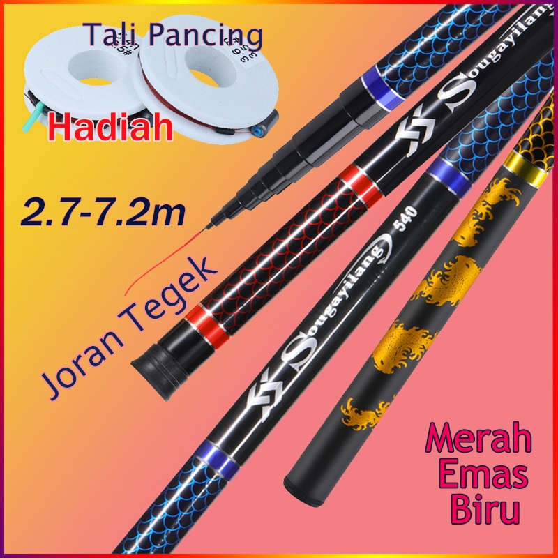 Jual Sougayilang Joran Pancing Fiber Karbon 2.7m/3.6m/4.5m/5.4m/6.3m/7.2m Pancing Teleskopik ...