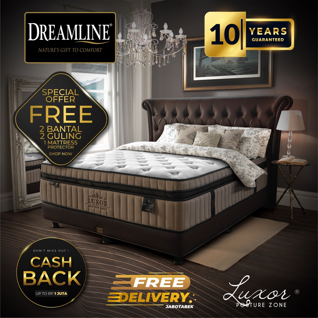 Jual Dreamline set spring pocket latex Luxor | Shopee Indonesia