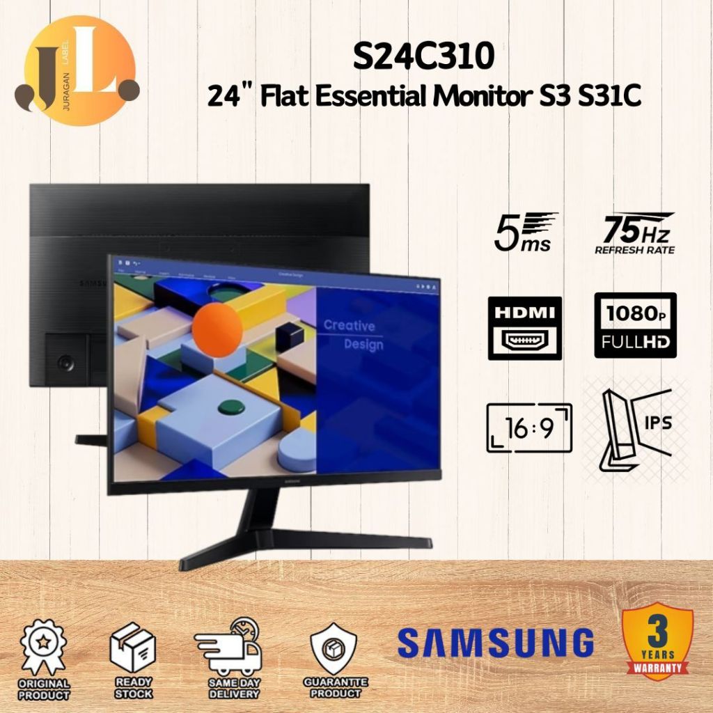 Jual Monitor Samsung 24" Inch S3 S31C S24C310 FHD HDMI Bezelless ...